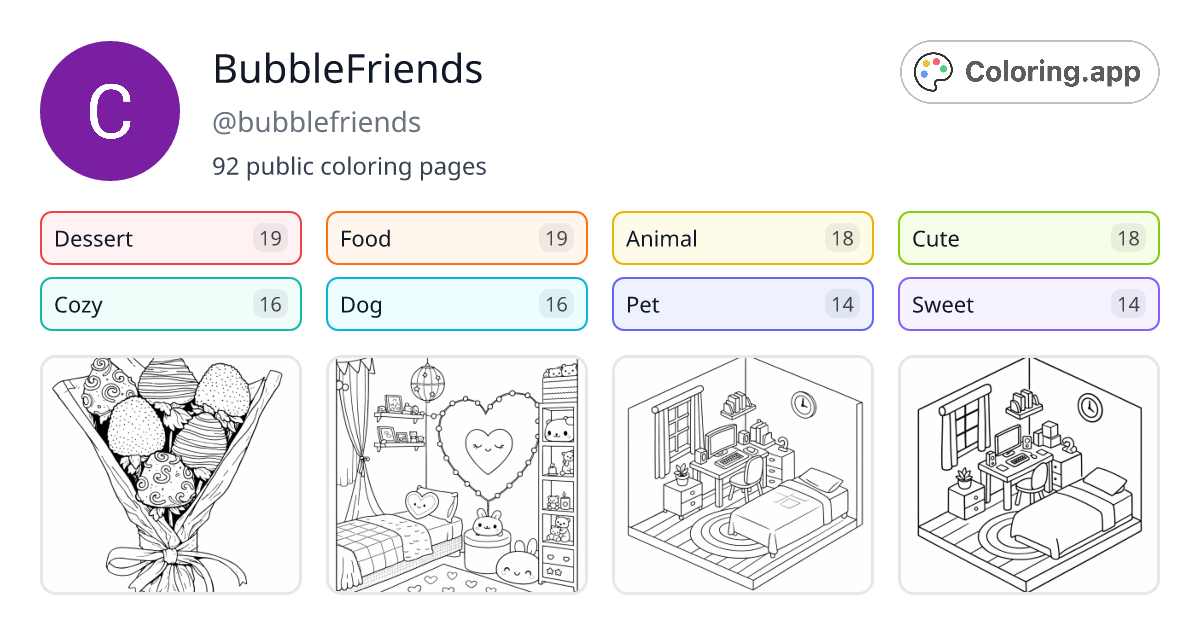 BubbleFriends (@bubblefriends) • Coloring.app