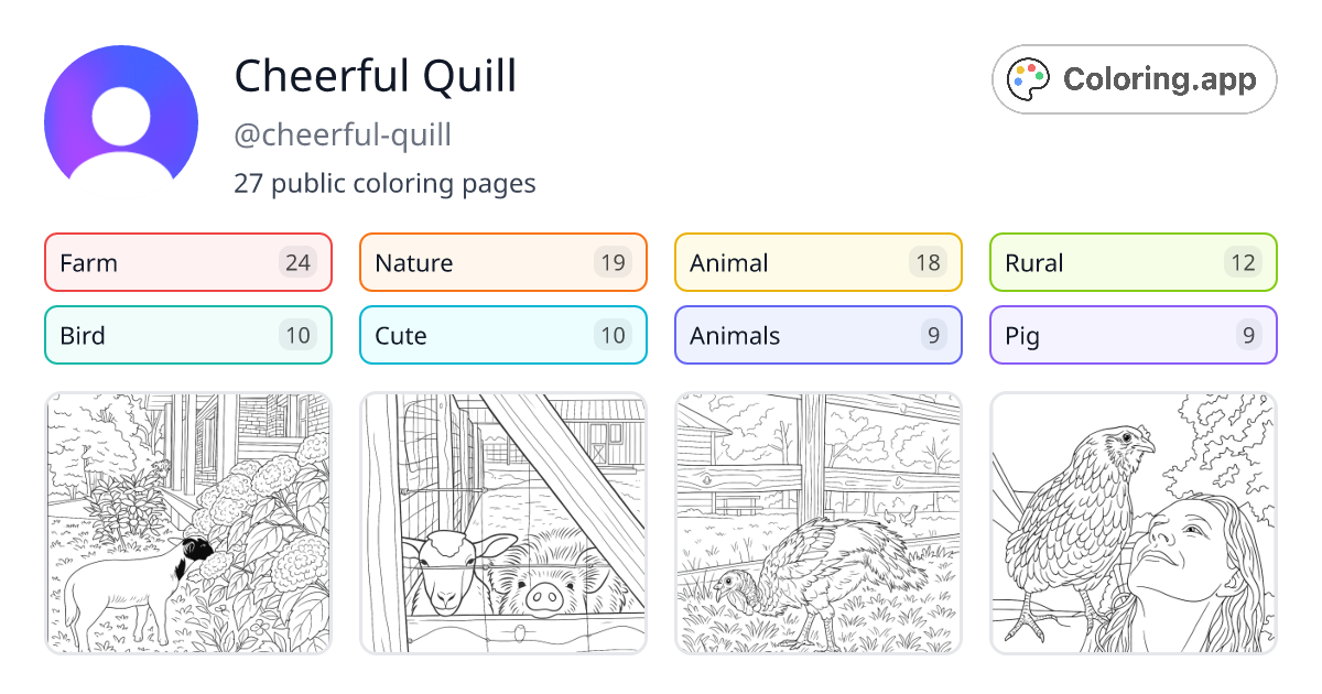 Cheerful Quill (@cheerful-quill) • Coloring.app