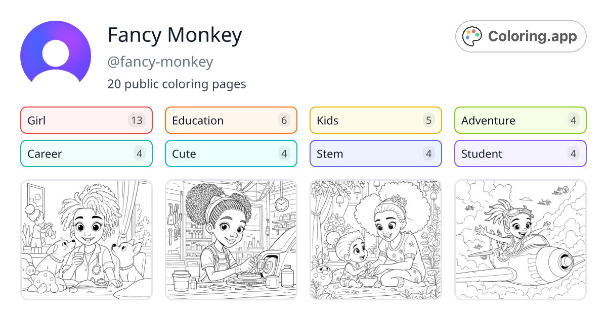 Fancy Monkey (@fancy-monkey) • Coloring.app