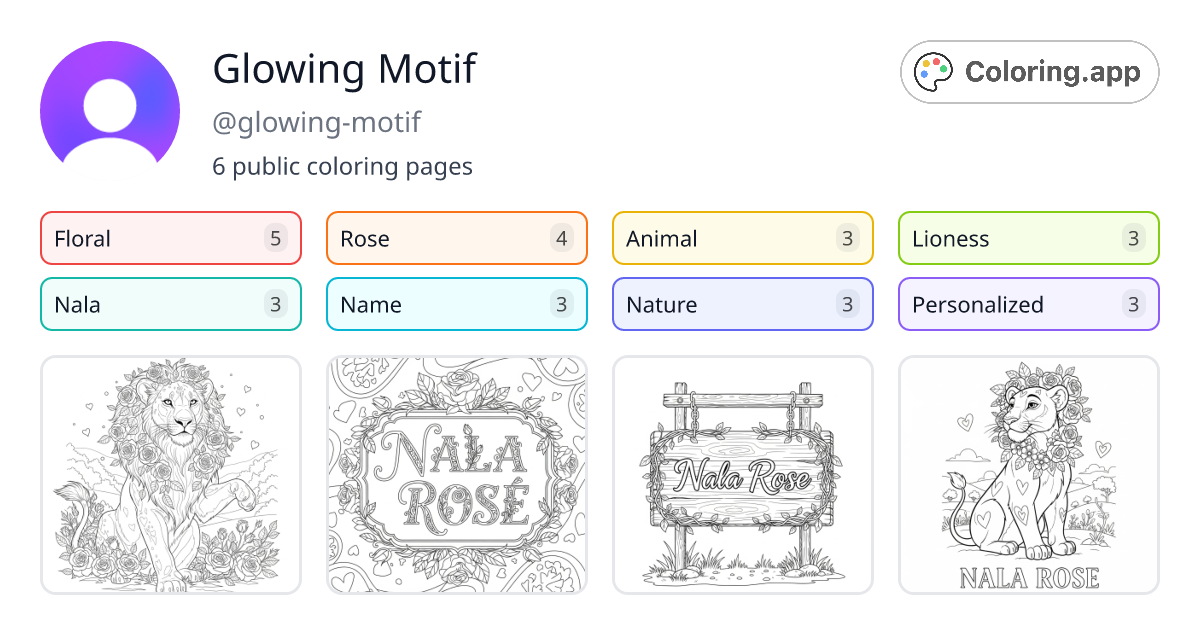Glowing Motif (@glowing-motif) • Coloring.app