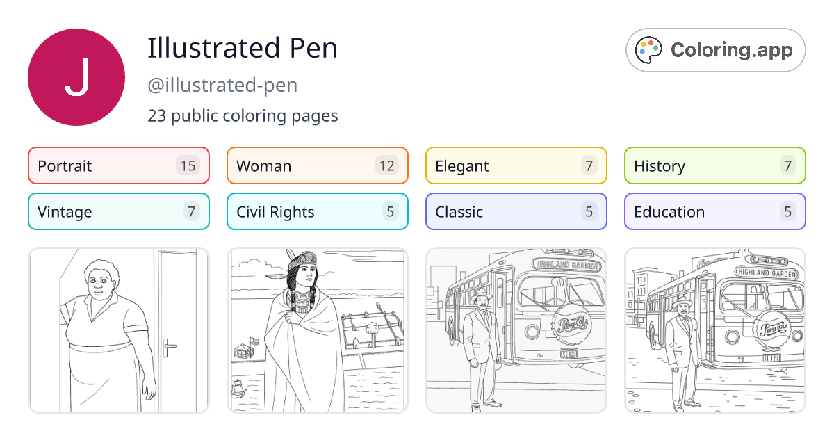 Illustrated Pen (@illustrated-pen) • Coloring.app