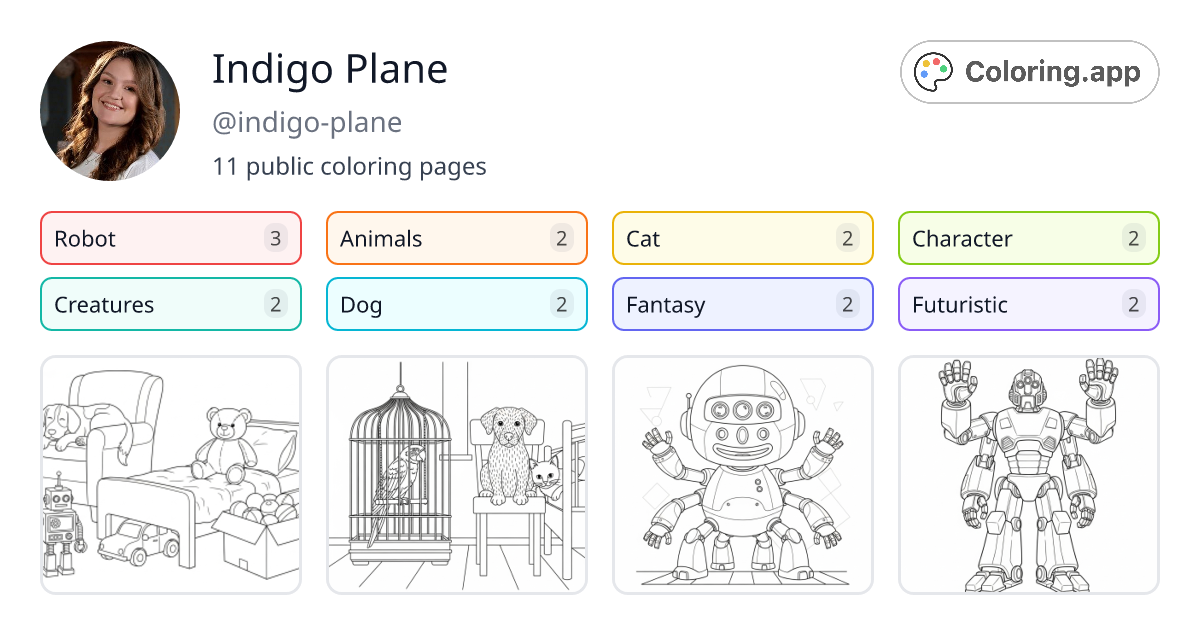 Indigo Plane (@indigo-plane) • Coloring.app