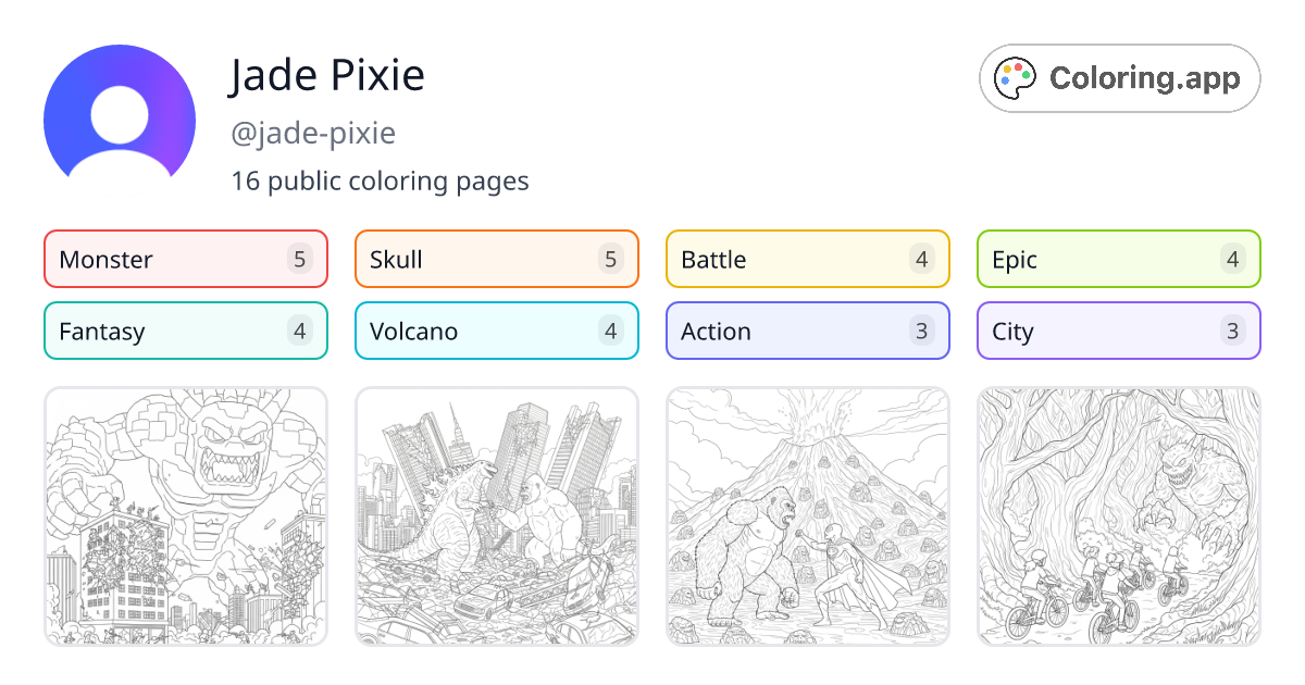 Jade Pixie (@jade-pixie) • Coloring.app