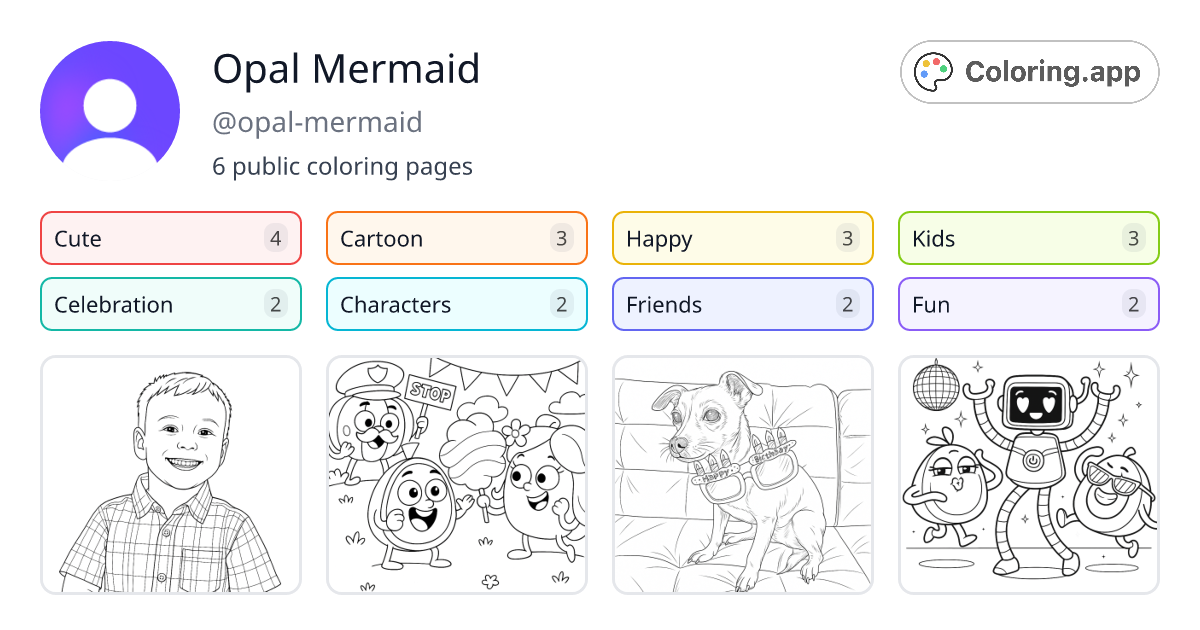 Opal Mermaid (@opal-mermaid) • Coloring.app