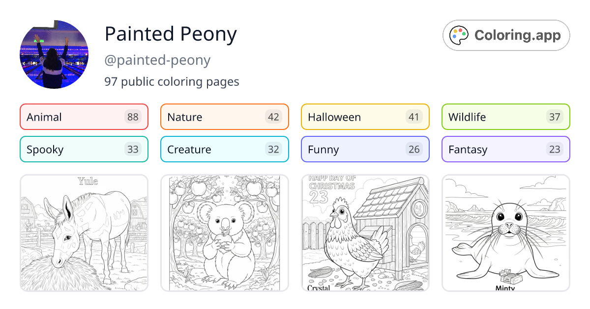 Painted Peony (@painted-peony) • Coloring.app