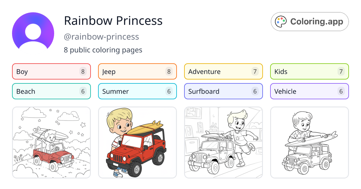 Rainbow Princess (@rainbow-princess) • Coloring.app