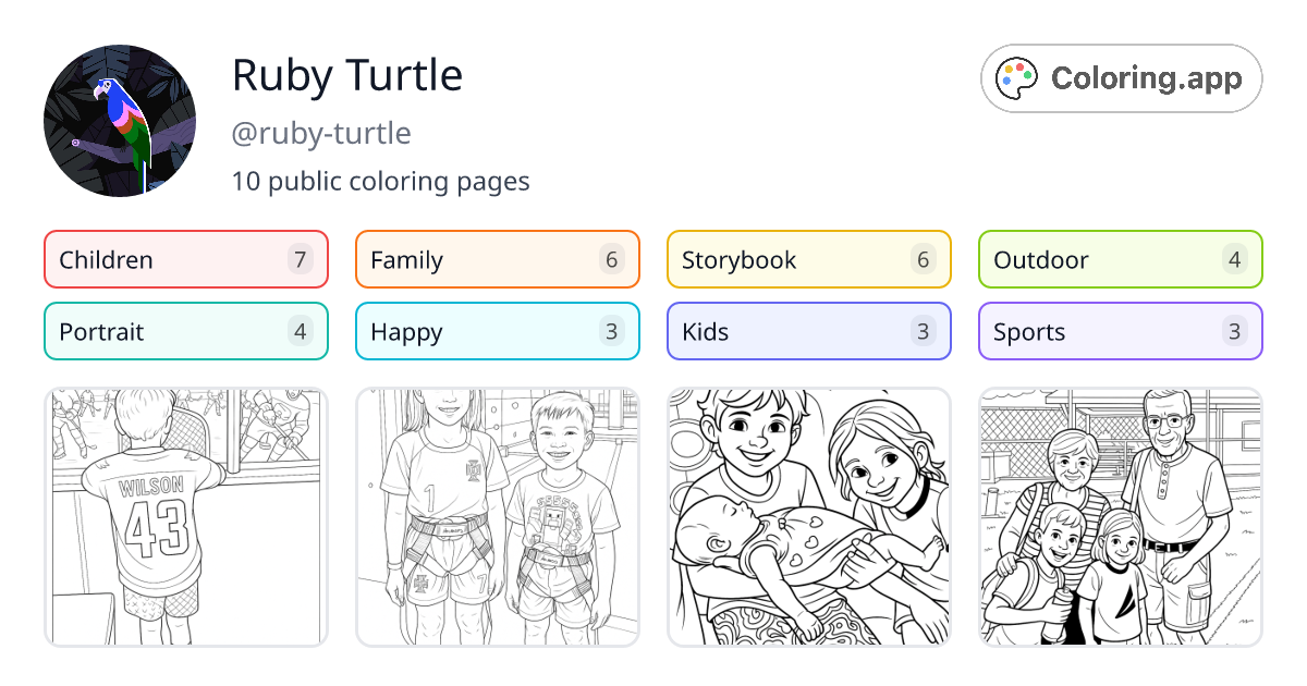 Ruby Turtle (@ruby-turtle) • Coloring.app