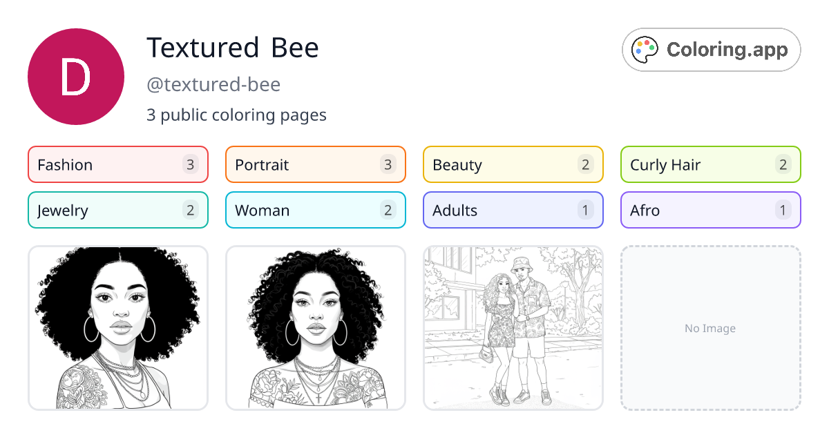 Textured Bee (@textured-bee) • Coloring.app
